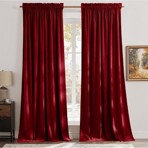 NICETOWN 2 Panels Velvet Curtains Room Darkening Thermal Window Drapes ...
