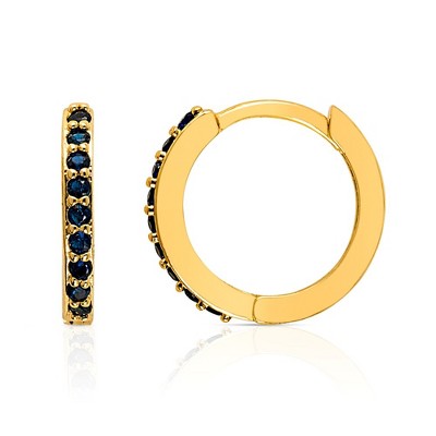 Kisper 18k Gold Plated Cubic Zirconia Cuff Earrings Huggie Hoop, Green ...