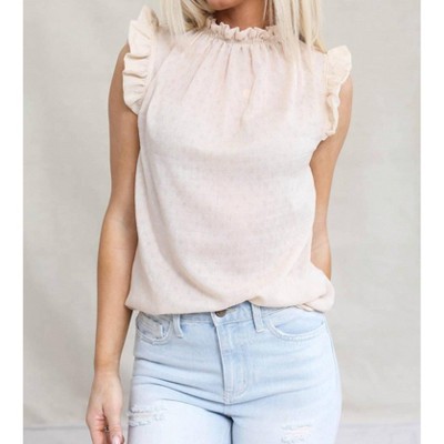 Women's Woven Textured Ruffle Top - 24-hrs Fashion : Target