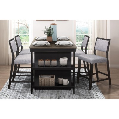 Nicbex 59.5" Dining Table Set For 4 Counter Height Table Set Rectangle ...