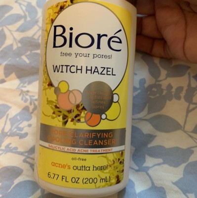 Biore Witch Hazel Pore Clarifying Cooling Cleanser, Acne Face Wash, 2% ...