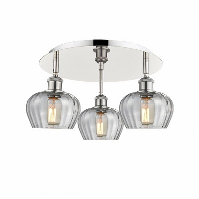 Innovations Lighting Fenton 3 - Light Flush Mount In Polished Nickel ...
