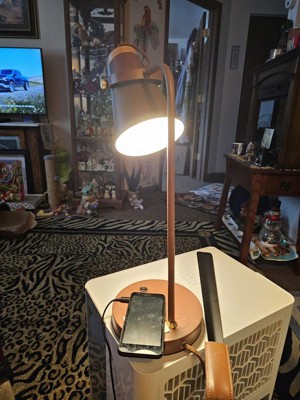 20" Metal Task Lamp With Usb Port Terracotta Brown (includes Led Light ...