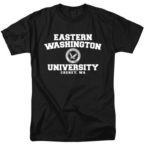 Eastern Washington University Official Circle Logo Adult T-shirt, Black ...