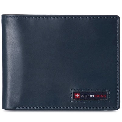 Alpine Swiss Mens Rfid Safe Wallet Bifold Passcase Cowhide Leather ...