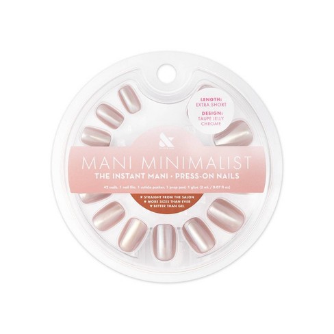 Olive & June Press-on Fake Nails - Maximalist - Taupe Jelly Chrome ...