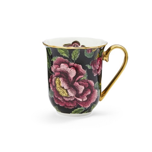 Spode Creatures Of Curiosity Black Floral 12 Ounce Mug, Spode Creatures ...