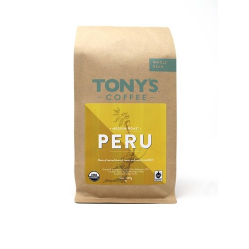 Tony's Coffee Peru Medium Roast Whole Bean Coffee - 12oz : Target