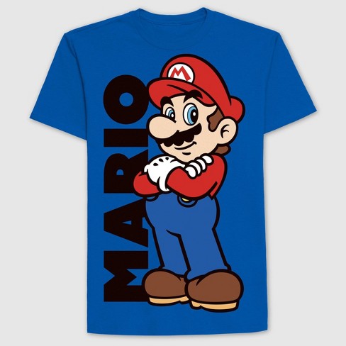 Boys' Super Mario Short Sleeve Graphic T-shirt - Blue : Target