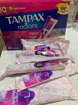 Tampax Radiant Tampons Regular Absorbency - Unscented - 28ct : Target