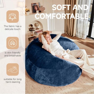 GDFStudio Agrius 6FT Modern Bean Bag Chair with Removable Flannel Cover ...