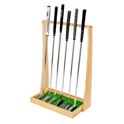 Gosports Premium Wooden Golf Putter Stand - Indoor Display Rack - Holds ...