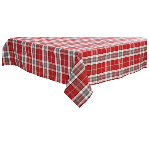 Park Designs Sketchbook Snowman Plaid Square Tablecloth - 54" - Red ...
