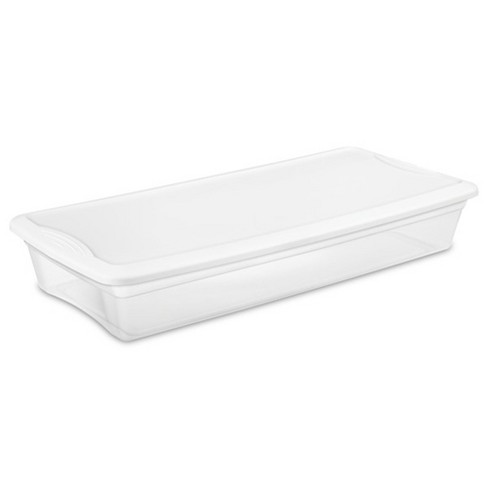 Sterilite 41 Qt Under Bed Storage Box, Stackable Bin With Lid, Plastic ...