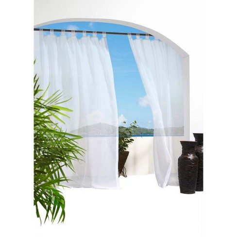 Outdoor Decor Escape Voile 54 X 96 Hook & Loop Tab Curtain Panel - 54 X ...