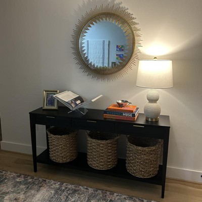 East Bluff Woven Drawer Console Table Black - Threshold™ Designed With ...