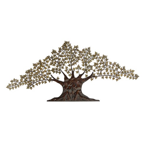 Metal Tree Indoor Outdoor Wall Decor With Leaves - Olivia & May : Target