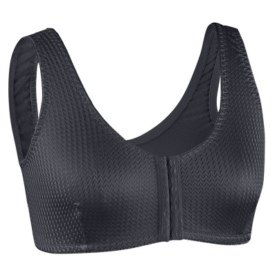 Collections Etc Front Hook Closure Stretchy Fabric Comfort Sleep Bra 42 ...