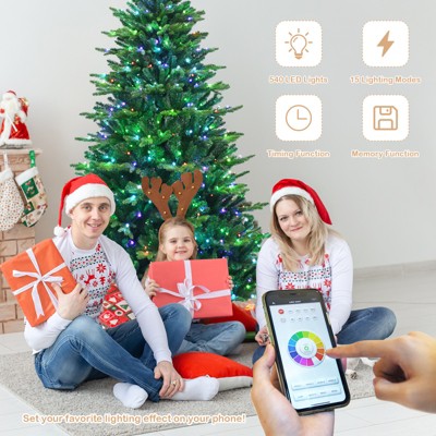 Tangkula App Controlled Christmas Tree, Pe/pvc Xmas Tree W/ Color ...
