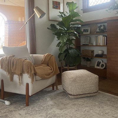 Branchville Square Pouf Cream Boucle - Threshold™: Transitional Style ...
