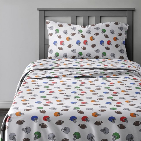 Cgk Linens Kids 4 Piece Microfiber Sheet Set In Football, Size Full ...