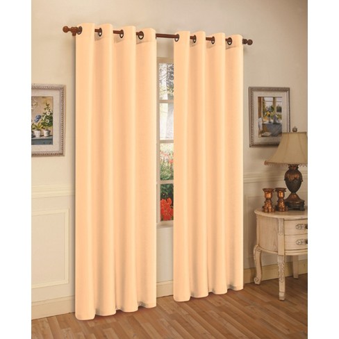 J&v Textiles 2 Panels Solid Grommet Faux Silk Window Curtain Drapes ...