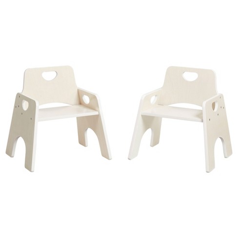 Ecr4kids Stackable Wooden Toddler Chair, 10in, White Wash, 2-pack : Target