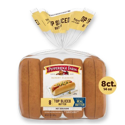 Pepperidge Farm Bakery Classics Top Sliced Butter Hot Dog Buns - 14oz ...