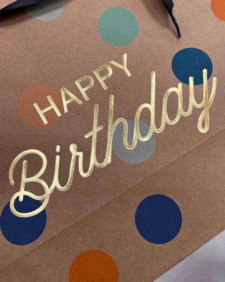 "happy Birthday" Dots On Kraft Medium Gift Bag - Spritz™ : Target