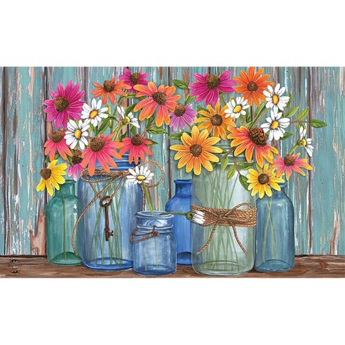Farm Fresh Flowers Spring Doormat Indoor Outdoor 30" X 18" Briarwood ...