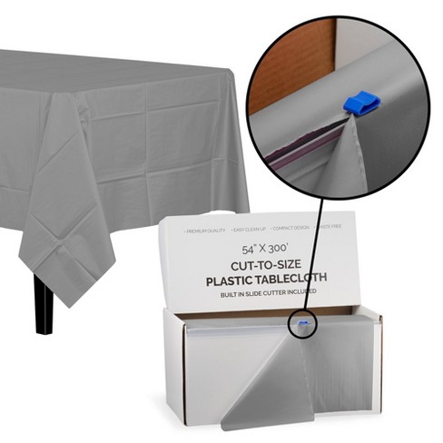 Crown Display 54" X 300' Cut To Size Disposable Plastic Table Cover ...