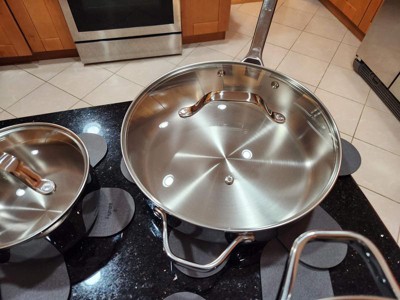 12pc Stainless Steel Cookware Set With 6pc Pan Protectors Silver ...