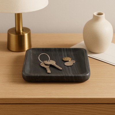 Modern Marble Trinket Tray for Home Decor - Decorative Glam Accent Tray ...