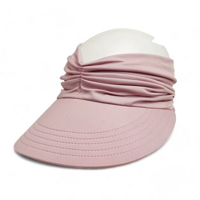Alilang Ruched Sun Visor Cap With Wide Brim For Uv Protection- One Size ...
