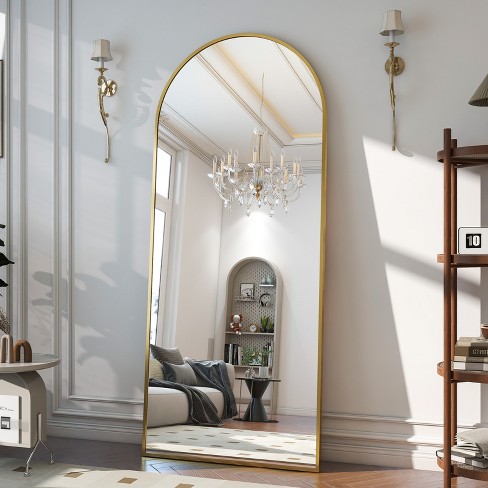 Beautypeak Rectangle With Rounded Top Full Length Mirrors : Target