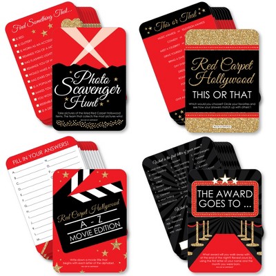 Big Dot Of Happiness Red Carpet Hollywood - 4 Movie Night Party Games ...