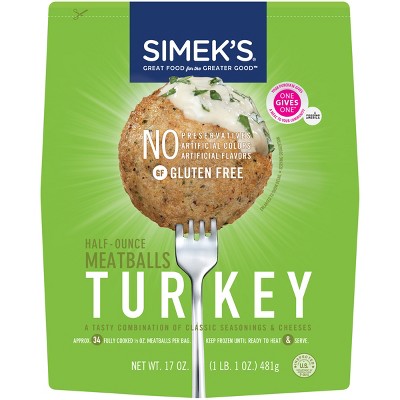 Simek's Gluten Free Turkey Meatballs - Frozen - 17oz : Target