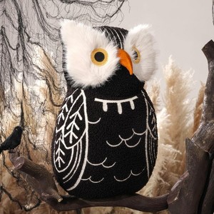 Phantoscope Happy Halloween Plush Faux Shearling Owl Shaped Pillow ...