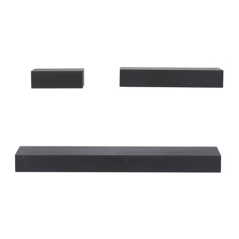 Set Of 3 Wood Wall Shelves Black: Cosmoliving By Cosmopolitan, Modern ...
