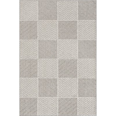 Nuloom Pania Contemporary Checkered Fringe Area Rug 8x10, Dark Gray ...
