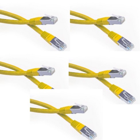 Impecca 6 Ft. Cat6 Rj45 Network Patch Cord Sheilded Cable, Yellow, 5 ...