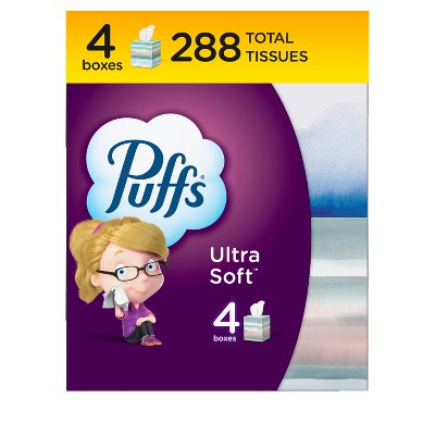 Puffs Ultra Soft Facial Tissue - 4pk/72ct : Target