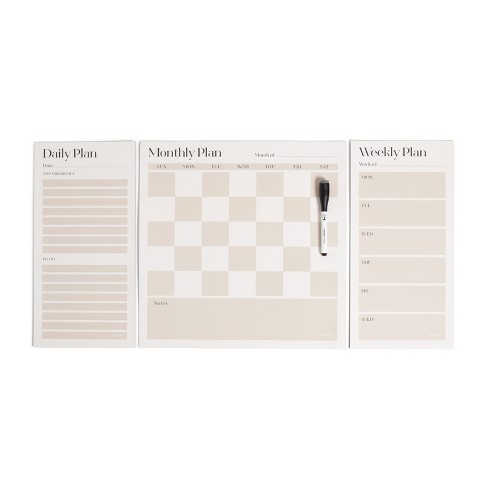 U Brands Vinyl Magnetic Planner Value Pack Checkerboard : Target