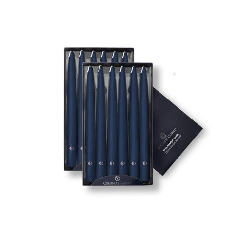 12ct 10" Indigo Unscented Dripless Handipt Taper Candle - Colonial ...