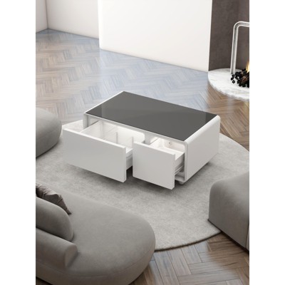 Nicbex Modern Party Led Display Rectangle Coffee Table With Storage ...