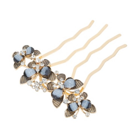 Unique Bargains Women's Decorative Hair Combs Black 1 Pc : Target