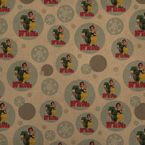 Elf Raised By Elves Premium Kraft Gift Wrap Wrapping Paper Roll 30" x ...