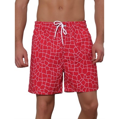 Lars Amadeus Men's Surfing Contrast Color Pattern Drawstring Swim ...