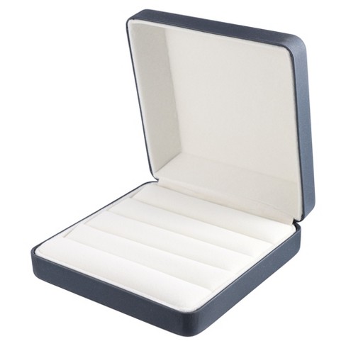 Unique Bargains Velvet Multiple Jewelry Display Storage Box 1 Pc Blue ...