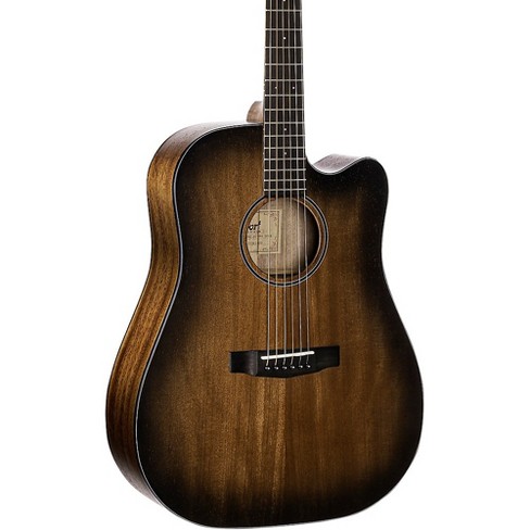 Cort Core Series Solid Mahogany Dreadnought Cutaway Guitar Black Burst ...